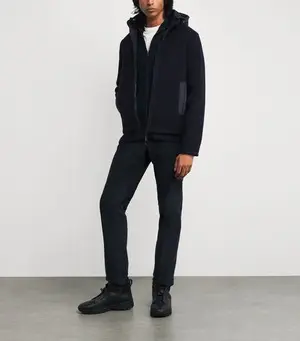 Aspesi Wool Hooded Jacket - Navy