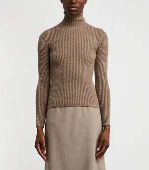 Max Mara Wool-blend Ribbed High-neck Sweater