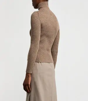 Max Mara Wool-blend Ribbed High-neck Sweater