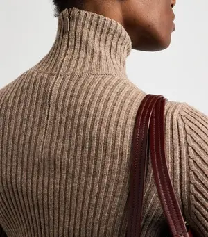 Max Mara Wool-blend Ribbed High-neck Sweater