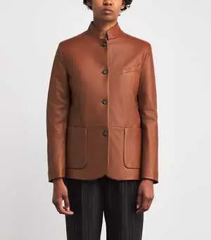 Eleventy Single-breasted Leather Jacket