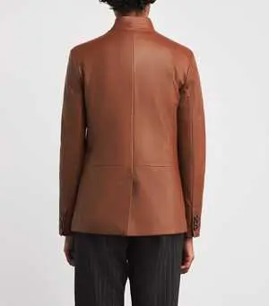 Eleventy Single-breasted Leather Jacket