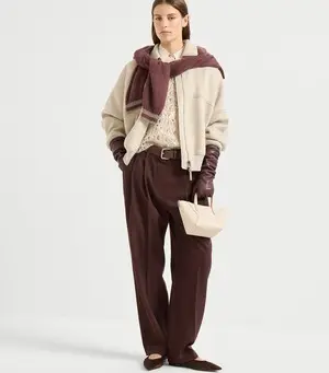 Brunello Cucinelli Virgin Wool-cotton Slouchy Trousers
