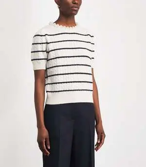 Sandro Striped Wool-cashmere Sweater