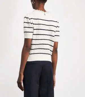 Sandro Striped Wool-cashmere Sweater