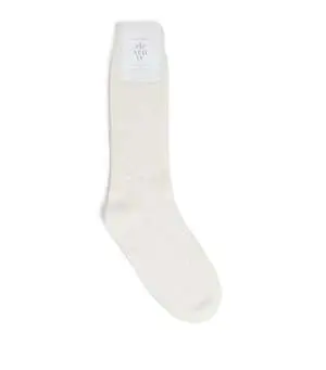 Eleventy Wool-cashmere Blend Socks - White