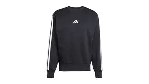 Adidas Essentials 3-stripes Fleece Sweatshirt - Black White