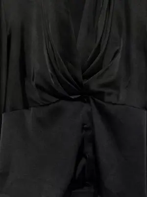 D.exterior Twisted Buttoned Blouse - Black