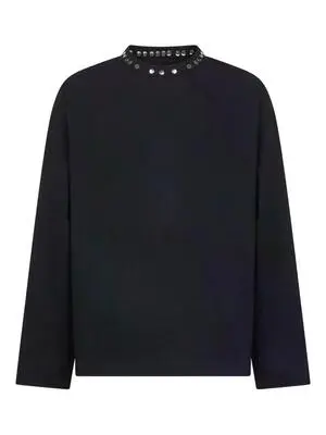 JIL SANDER Metal-stud Crew-neck Top