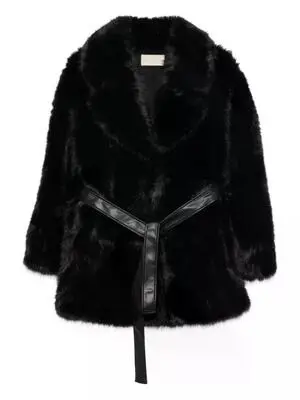 Vanessa Bruno Belted Faux Fur Jacket
