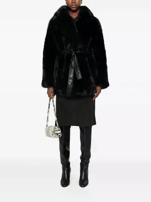 Vanessa Bruno Belted Faux Fur Jacket