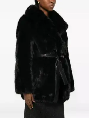 Vanessa Bruno Belted Faux Fur Jacket