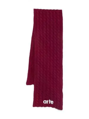ARTE ANTWERP Cable-knit Scarf Red