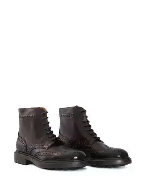 DOUCAL'S Lace-up Boots With Perforated Detailing