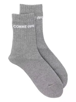 Comme Des Garçons Logo-detail Socks - Grey
