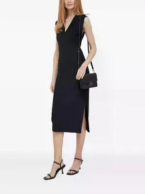 Dkny Ribbed Knit V-neck Dress