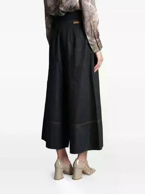 Zimmermann Buckle-detail Pleated Denim Culottes