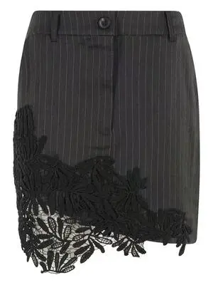 Essentiel Antwerp Pinstriped Mini Skirt - Grey