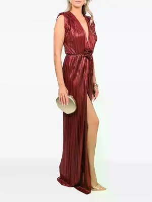 ROSERRY Pleated Flower Maxi Dress