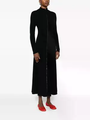 Eric Bompard High-neck Zip-front Midi Dress
