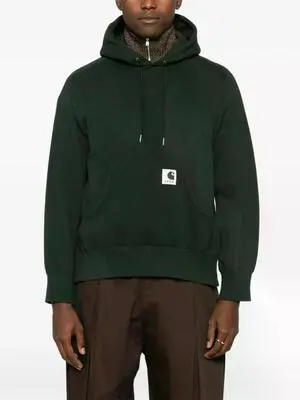 Sacai X Carhartt Wip Pocketed Hoodie - Green