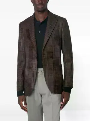 SANTANIELLO Single-breasted Checked Blazer