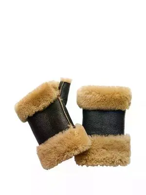 Our Legacy Shearling Fingerless Gloves - Brown