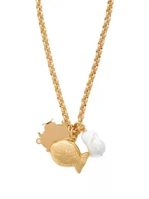 Timeless Pearly Fish-charm Chain Necklace