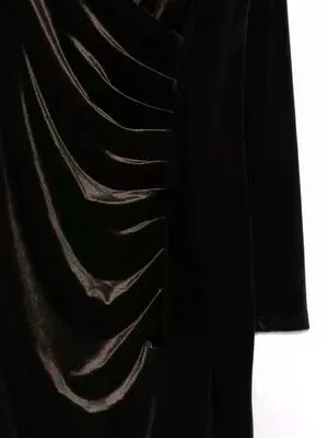 D.exterior Draped Long-sleeve Dress
