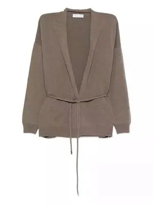 LE TRICOT PERUGIA Tie-waist Cardigan - Brown