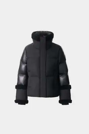 Mackage Lydana Down Jacket With Shearling Trim - Black