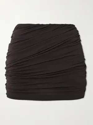 Rick Owens Luna Gathered Mini Skirt - Brown