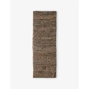 Prada Logo-plaque Wool Cashmere Blend Scarf - Brown