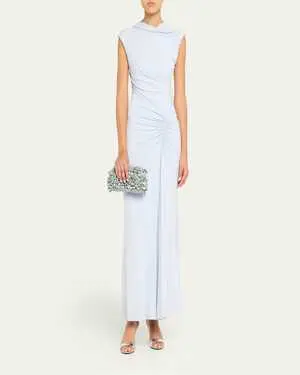 Cult Gaia Perla Beaded Leather Clutch Bag