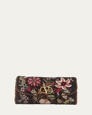 Valentino Garavani Vain Floral Beaded Shoulder Bag