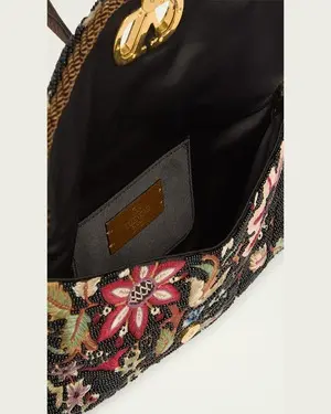 Valentino Garavani Vain Floral Beaded Shoulder Bag