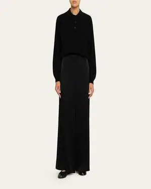 UNGARO Kai Wide-leg Satin Pants