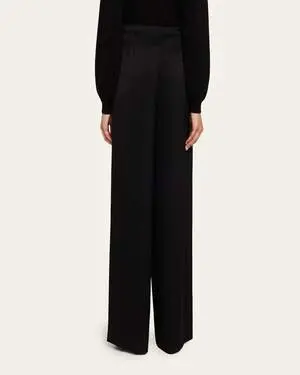 UNGARO Kai Wide-leg Satin Pants
