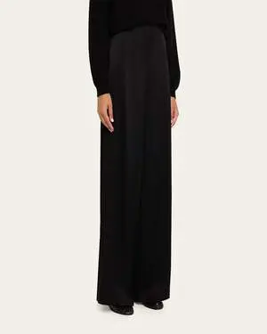 UNGARO Kai Wide-leg Satin Pants