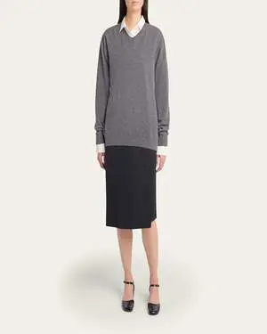 THE ROW Ligeia V-neck Cashmere Sweater