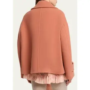 Chloé Wool Double-breasted Pea Coat - Cedar Pink