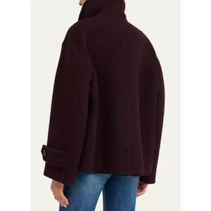 Chloé Wool Double-breasted Pea Coat - Cedar Pink