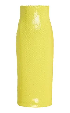 SERGIO HUDSON Sequined Corset Midi Skirt