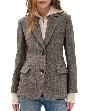 Rag & Bone Frank Mixed Media Blazer - Brown Multi