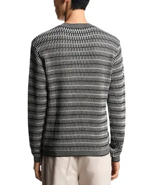 Emporio Armani Jacquard Virgin Wool Sweater - Solid Medium