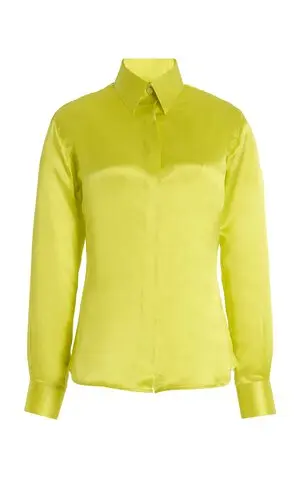 SERGIO HUDSON Silk-crepe Button-down Shirt