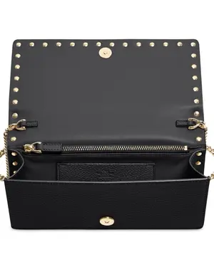 Valentino Garavani Rockstud Wallet With Chain - Black