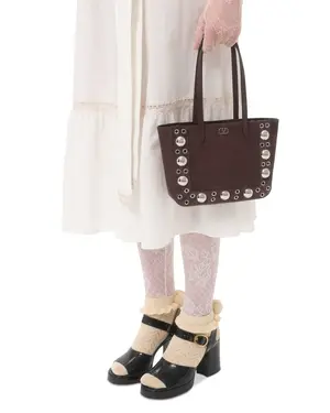 Valentino Garavani Nellcote Mini Shopping Tote Bag - Brown