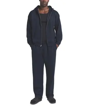 SKIMS Fleece Straight Leg Sweatpants - Navy