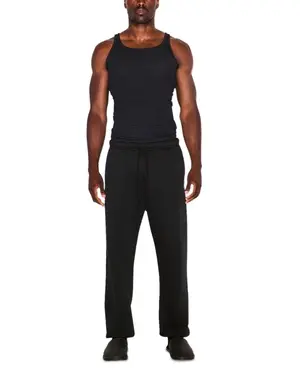 SKIMS Fleece Straight Leg Sweatpants - Washd Onyx